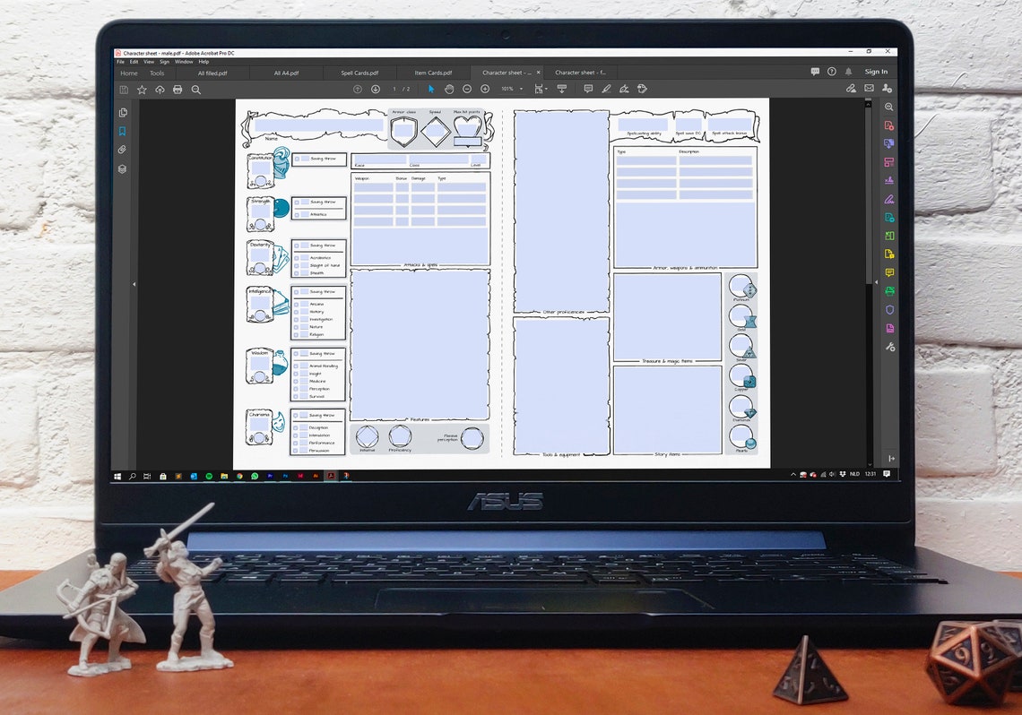 Simplified Character Sheet A5 Portrait Dnd 5e PDF - Etsy