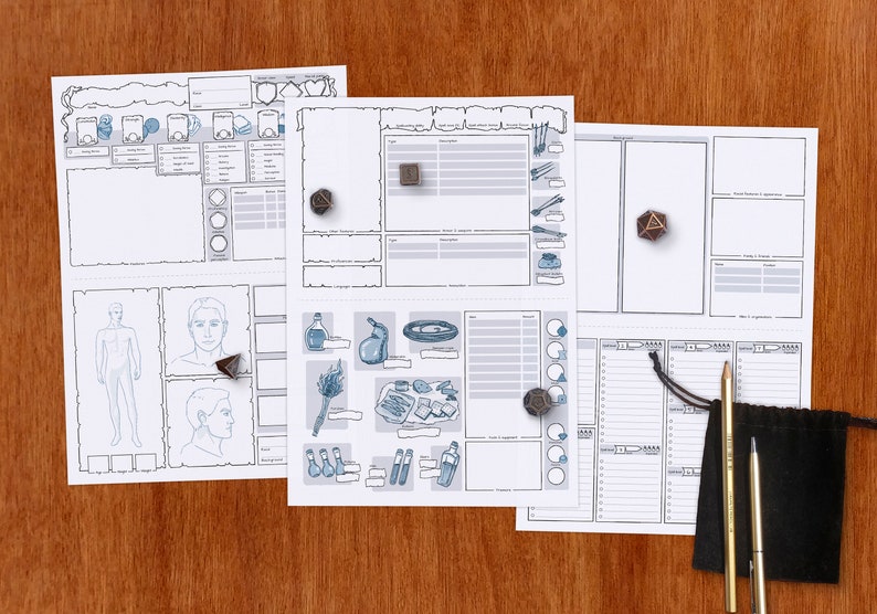 Extended Character Sheet A5 Landscape Dnd 5e PDF - Etsy
