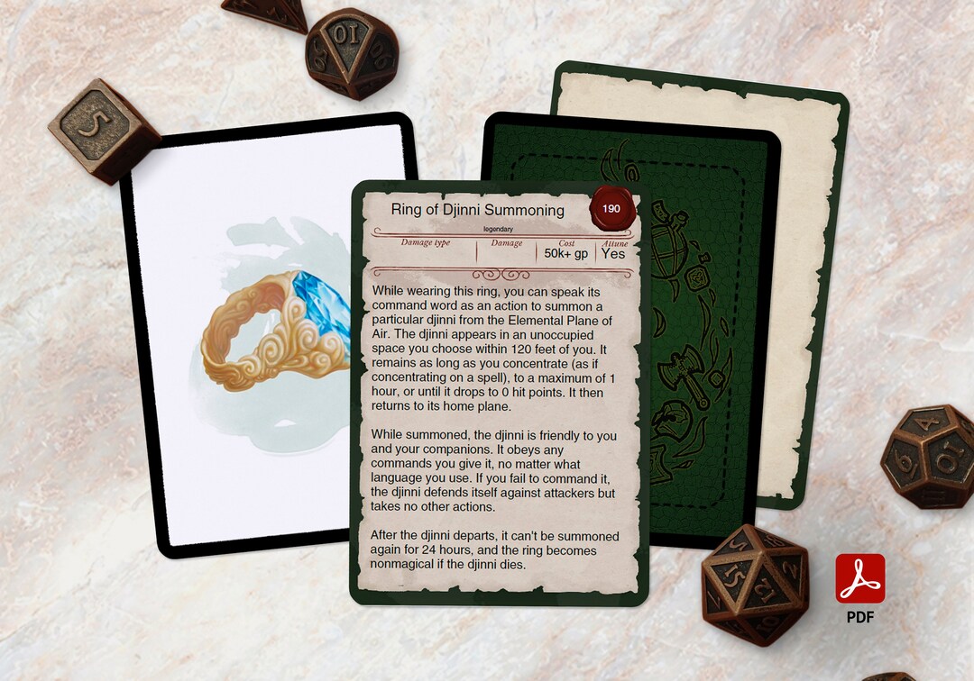 Item Cards [full Color] - Dnd 5e | PDF | Fillable | Same Size as the ...