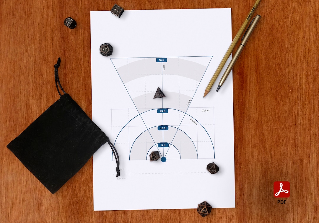 Spell Area Ruler – Dnd 5e | PDF | Combat Tool - Etsy