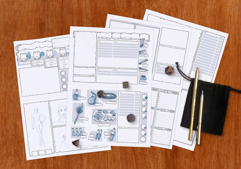Extended Character Sheet A5 Landscape Dnd 5e PDF - Etsy