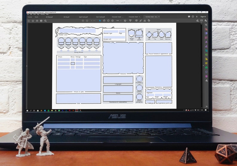 Familiar Character Sheet - A5 | Dnd 5e | PDF | Fillable - Etsy Canada