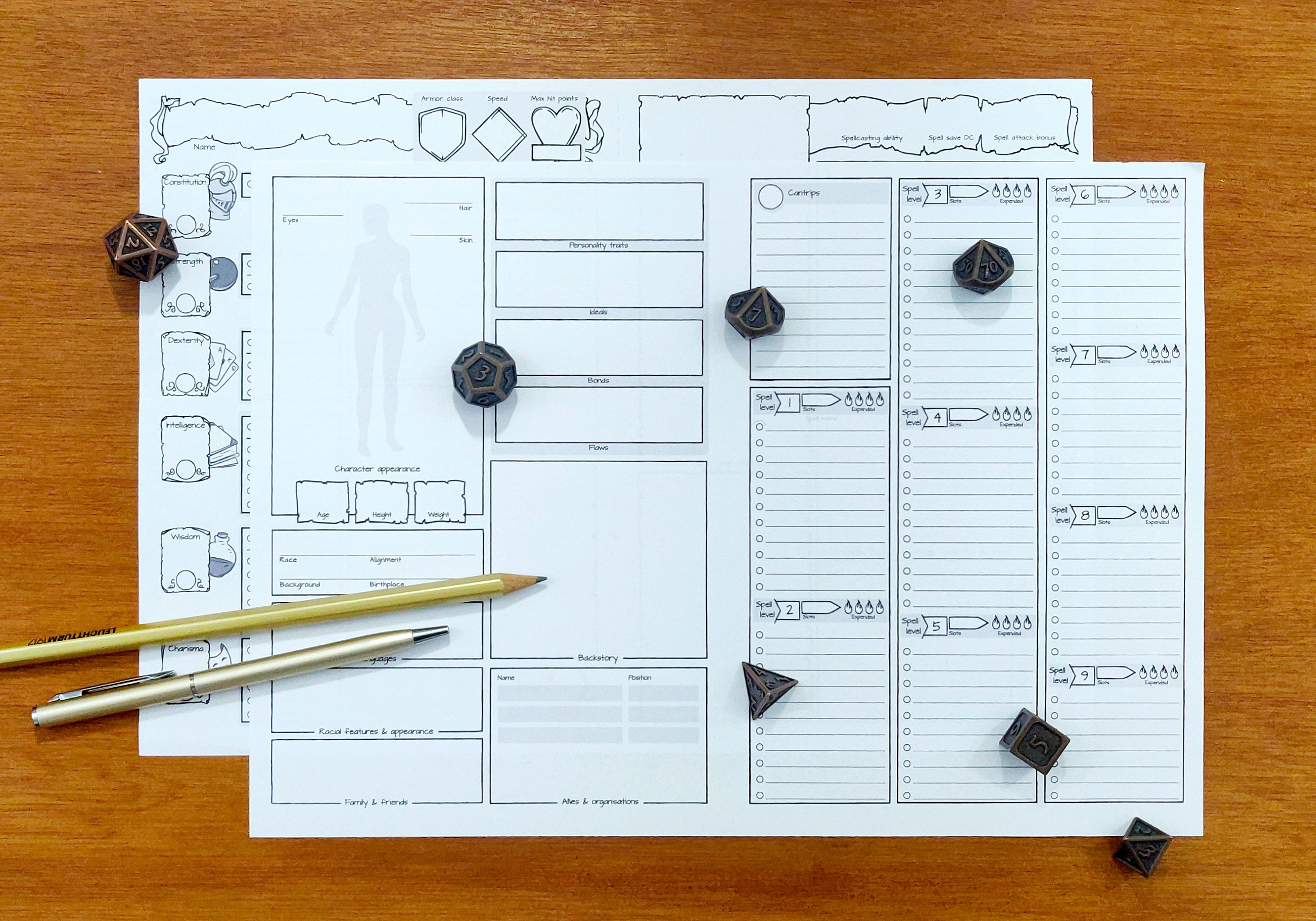 Simplified Character Sheet A5 Portrait Dnd 5e PDF - Etsy