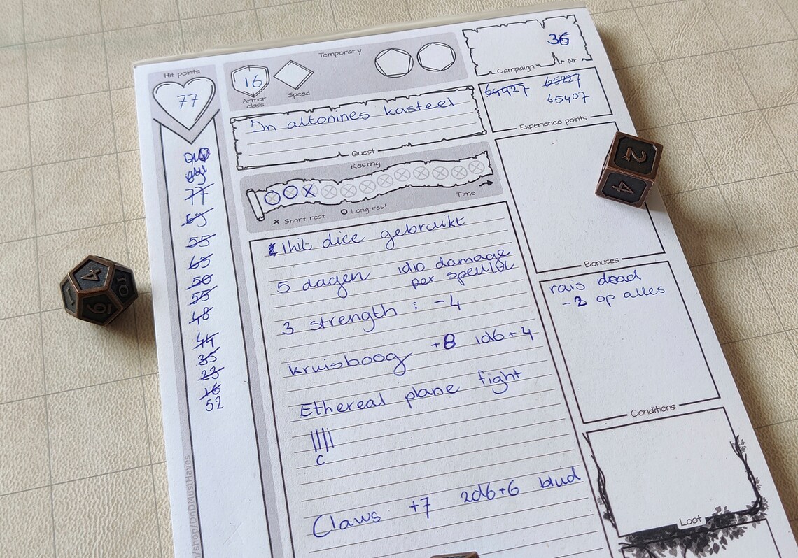 Session Notepad Dnd 5e A5 Noteblok Recycled Paper - Etsy