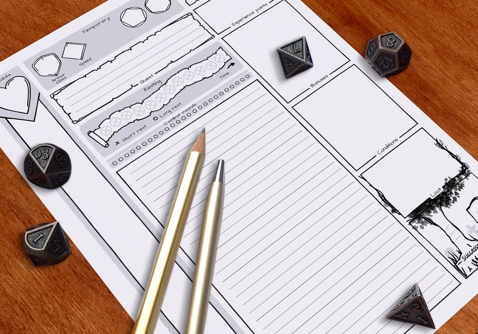 Session Note Sheet Dnd 5e A5 PDF - Etsy