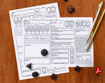 German Character Sheet Deutsche Dnd 5e A4/A5 PDF Fillable - Etsy