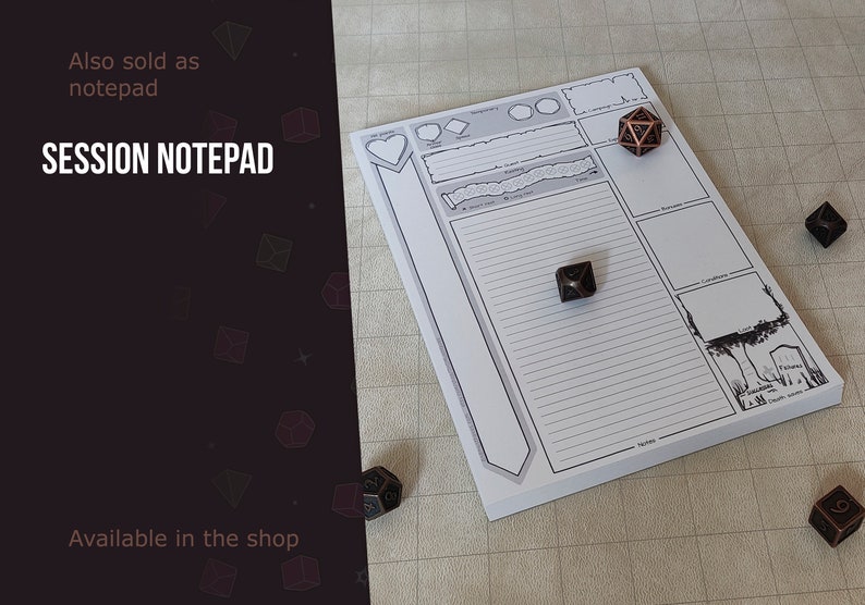 Session Note Sheet Dnd 5e A5 PDF - Etsy