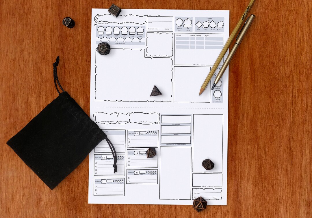 Sidekick Character Sheet A4 Dnd 5e PDF Fillable - Etsy
