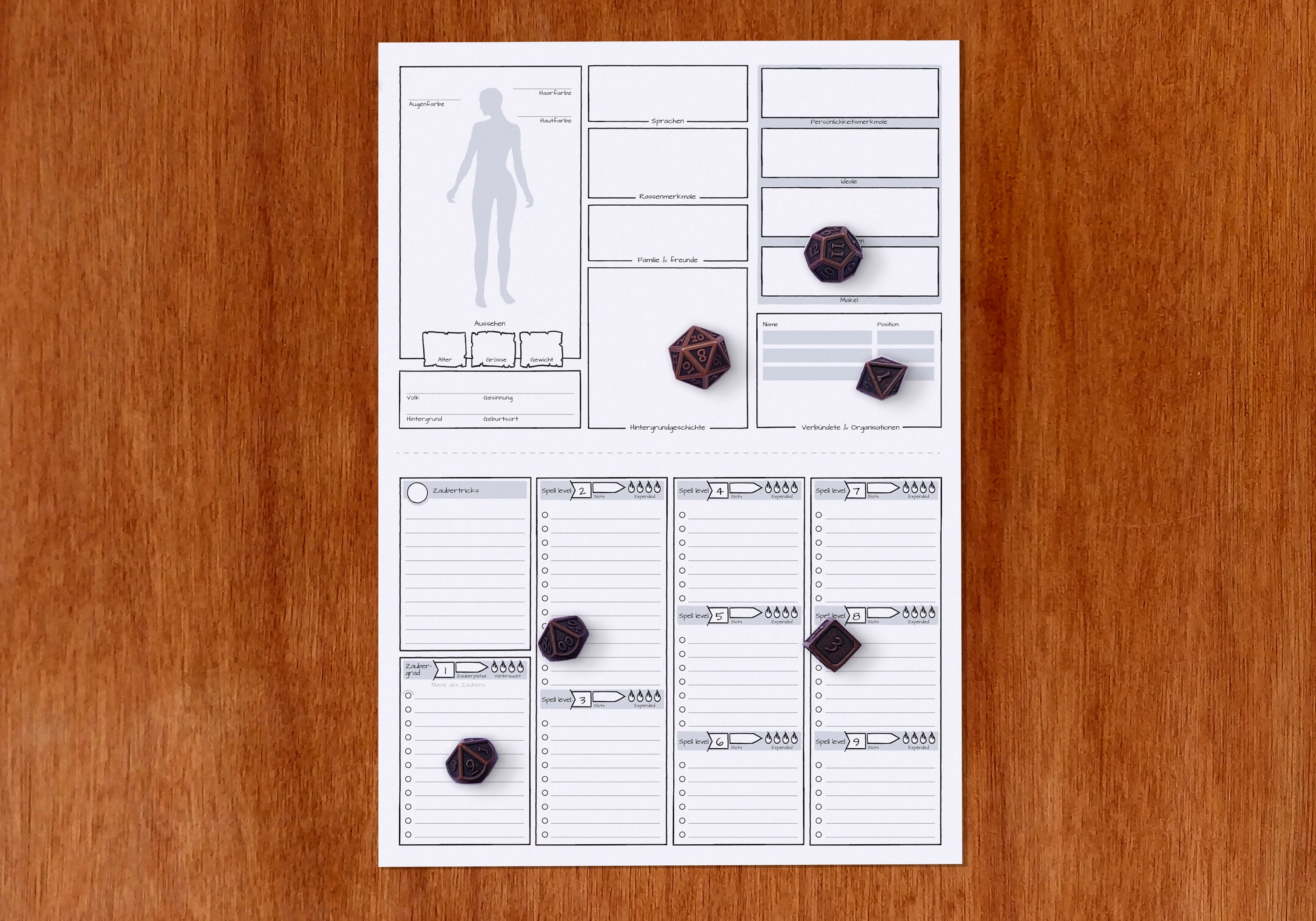 German Character Sheet - Deutsche | Dnd 5e | A4/A5 | PDF | Fillable ...