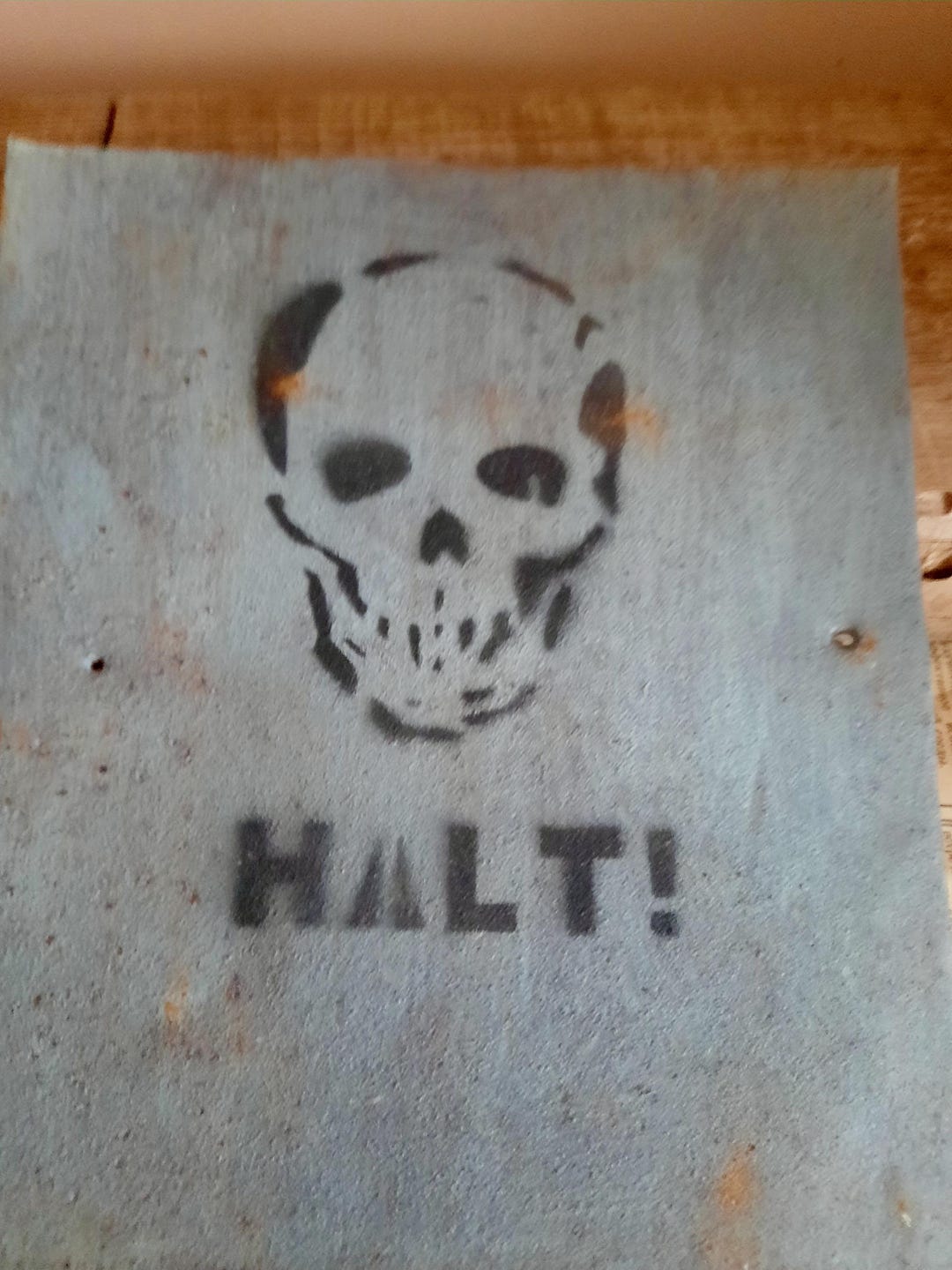 Vintage Wall Decor Army Sign Skull Sign Halt Sign Stay Out Sign Warning ...