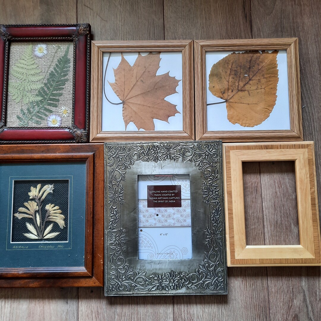 Vintage Picture Frames Botanical Art Photo Frames Wood Ornate Metal ...
