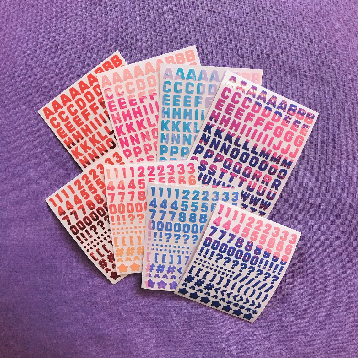 ALPHABET NUMBER Holographic Sticker Sheets for Polcos - Etsy