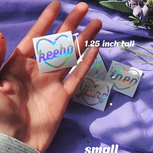 P1HARMONY Simple Heart Lightstick Holographic Decal Stickers for P1ece ...