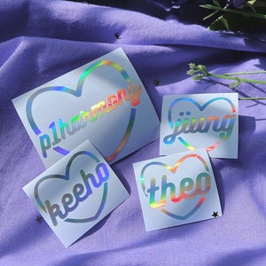 P1HARMONY Simple Heart Lightstick Holographic Decal Stickers for P1ece ...