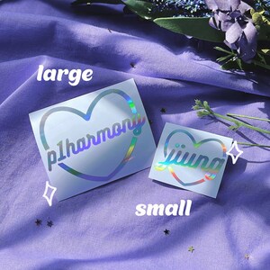P1HARMONY Simple Heart Lightstick Holographic Decal Stickers for P1ece ...