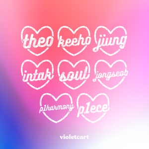 P1HARMONY Simple Heart Lightstick Holographic Decal Stickers for P1ece ...