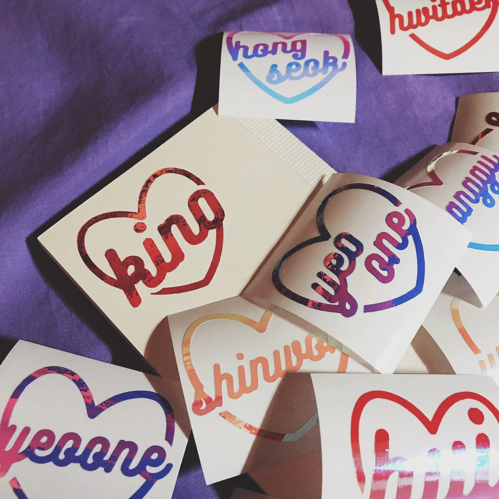 Pentagon Heart Lightstick Holographic Decal Stickers | Etsy