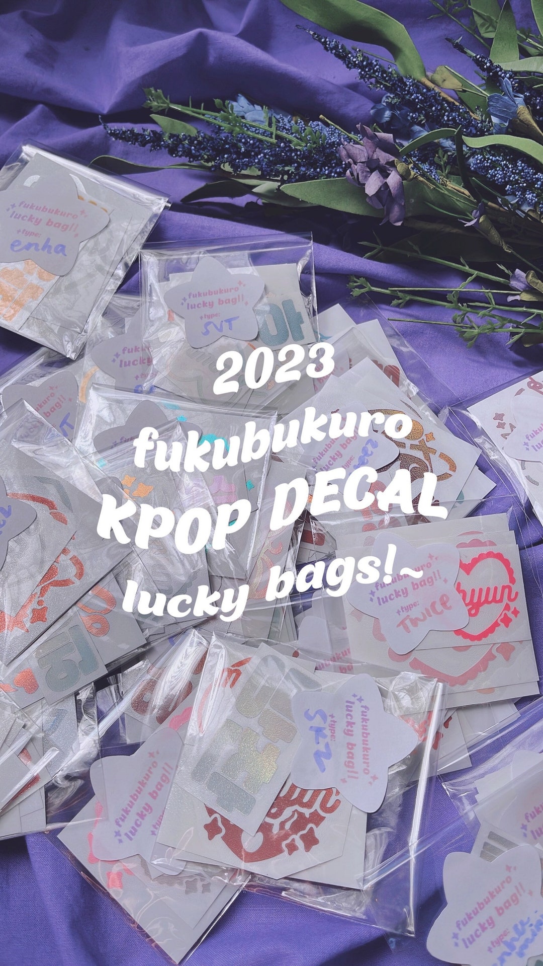 2023 Fukubukuro Kpop Decal Lucky Bags Fukubukuro Inspired Holographic Kpop Decal And Sticker