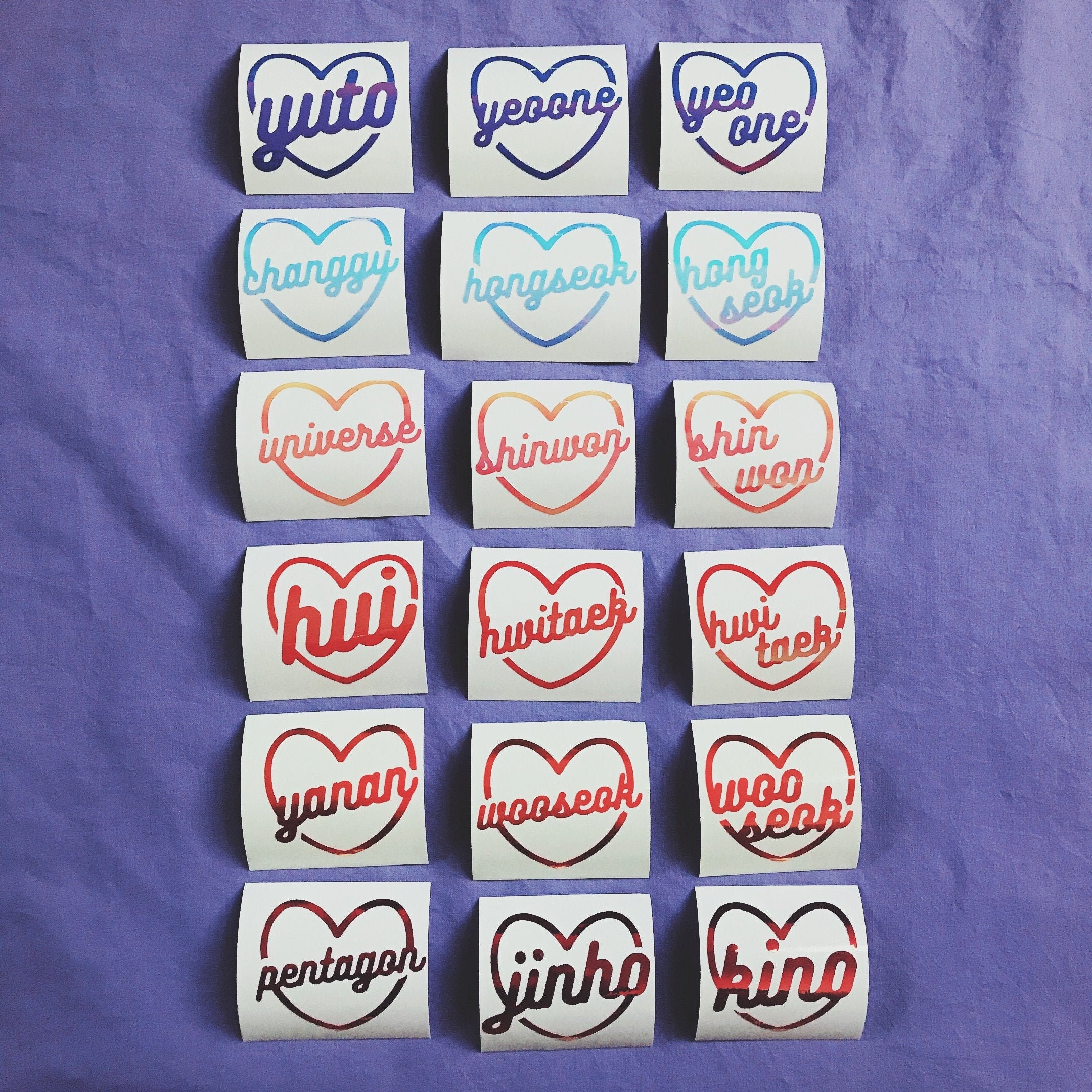 Pentagon Heart Lightstick Holographic Decal Stickers | Etsy