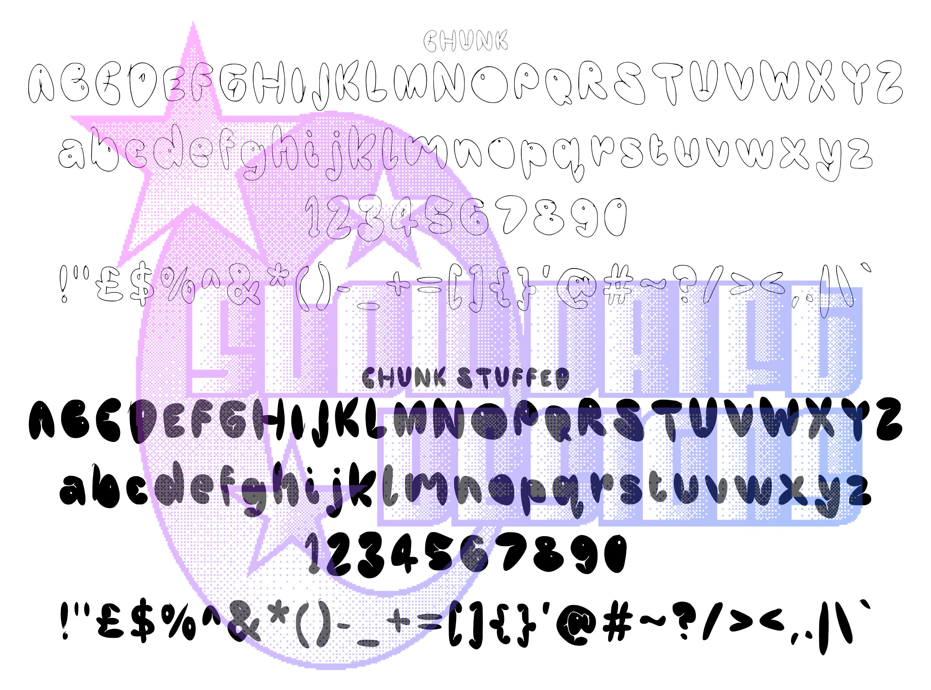 CHUNK Font Family Y2k Aesthetic Type Trendy Maximalist Typeface Modern ...