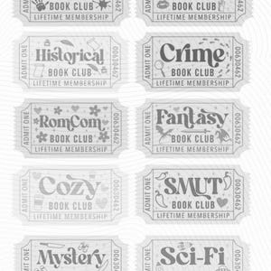 Bookish Ticket | Bookclub Ticket | Bookshelf Decor | Bookish Decor ...