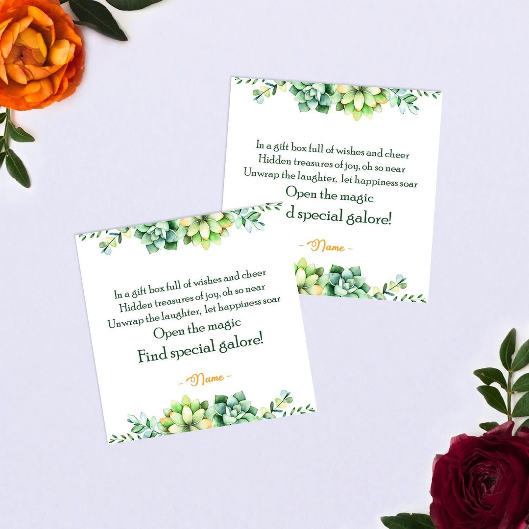 Customizable Gift Tag Templates, 2x2 Printable Gift Tag Notes, Digital ...