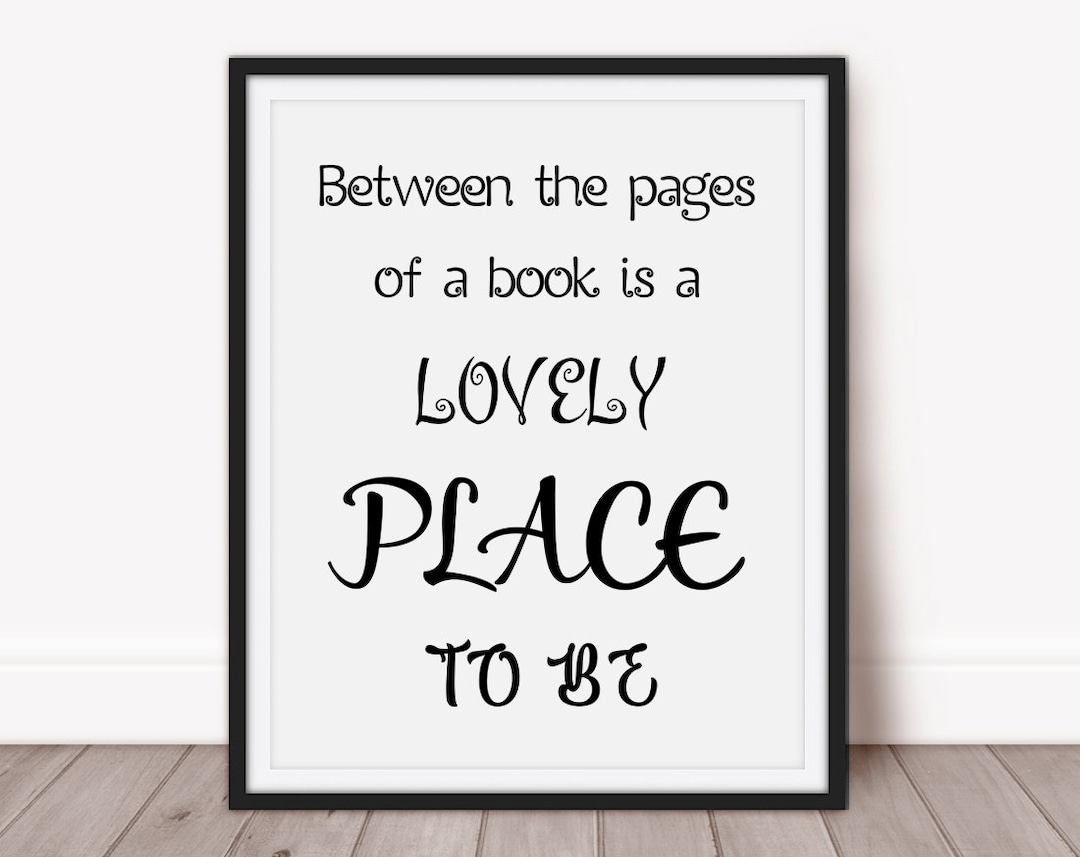 Printable Black and White Wall Art Quote Gift for Book Lovers ...