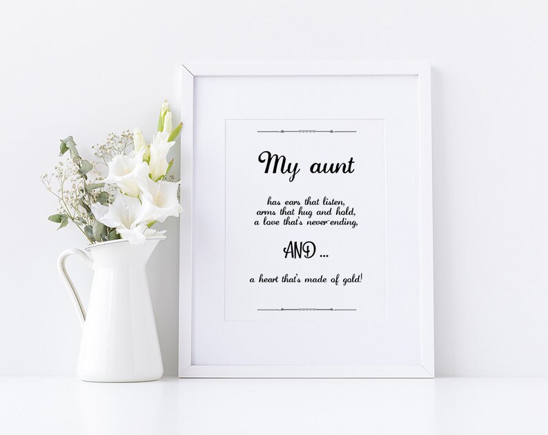 Aunt Appreciation Card 4x6 & 5x7 Aunties Gift Printable Aunt | Etsy