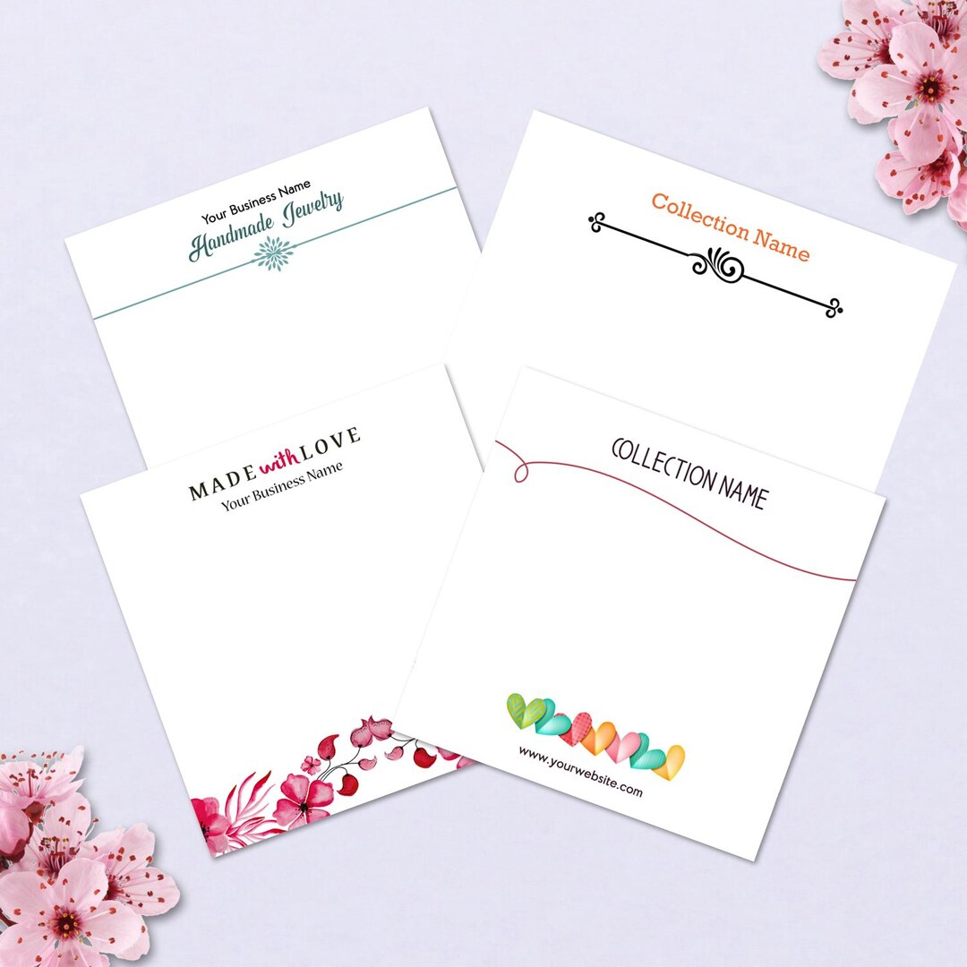 Jewellery Backing Card Bundle Printable 4 Earring Display Digital ...