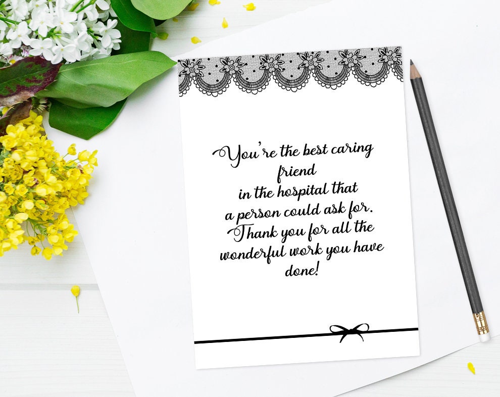 Printable Nurse Appreciation Card Printable Greeting Card | Etsy