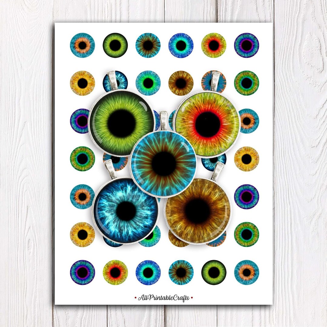 Iris Doll Eyes Printable Cabochons Patter for Download 20mm, 25mm, 1 ...