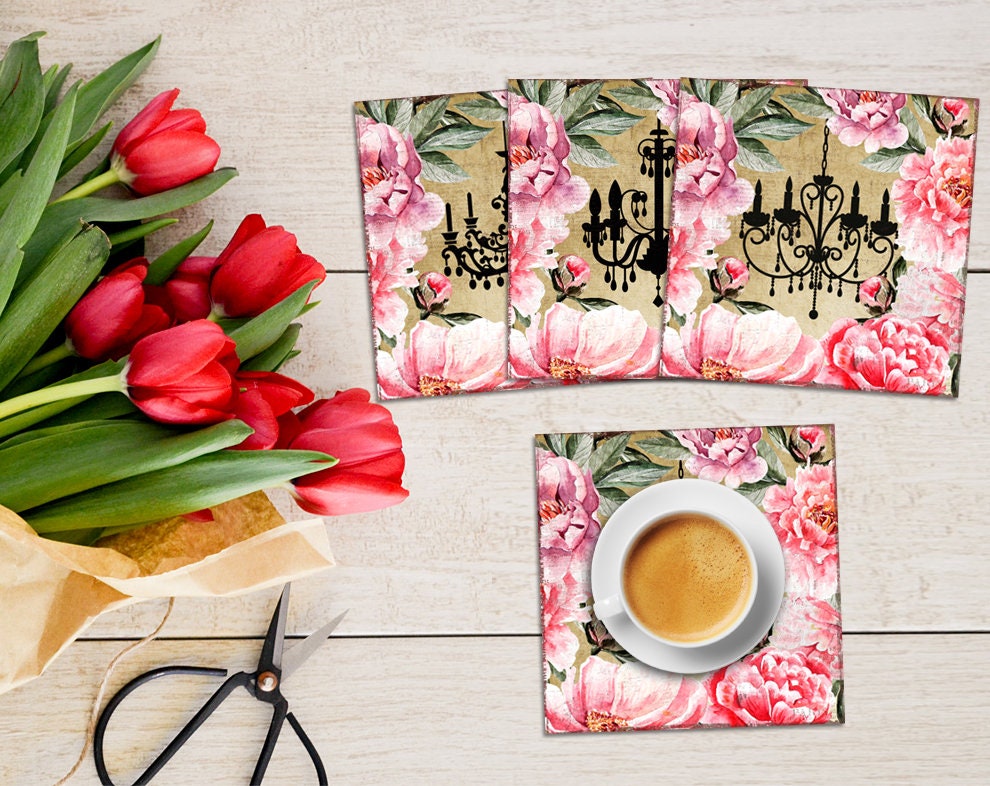 Images for Coasters CHANDELIER Printable Download 3.8x3.8 Inch ...