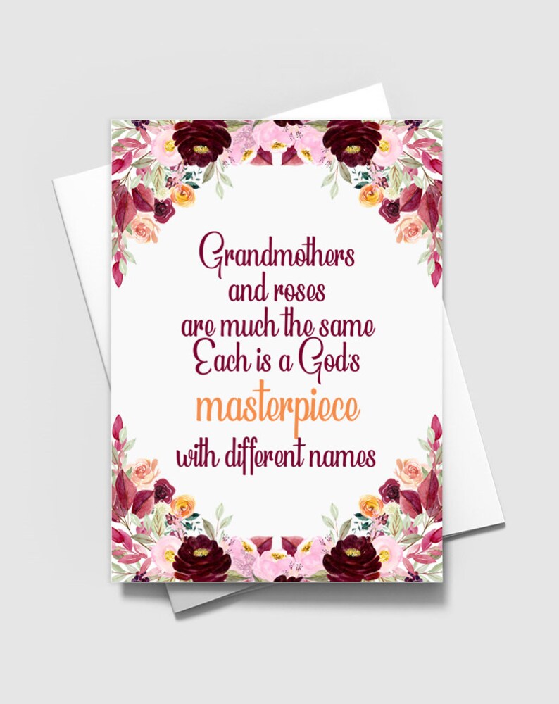 Grandmother Appreciation Card Printable Grandma Quote Card 4x6 & 5x7 ...