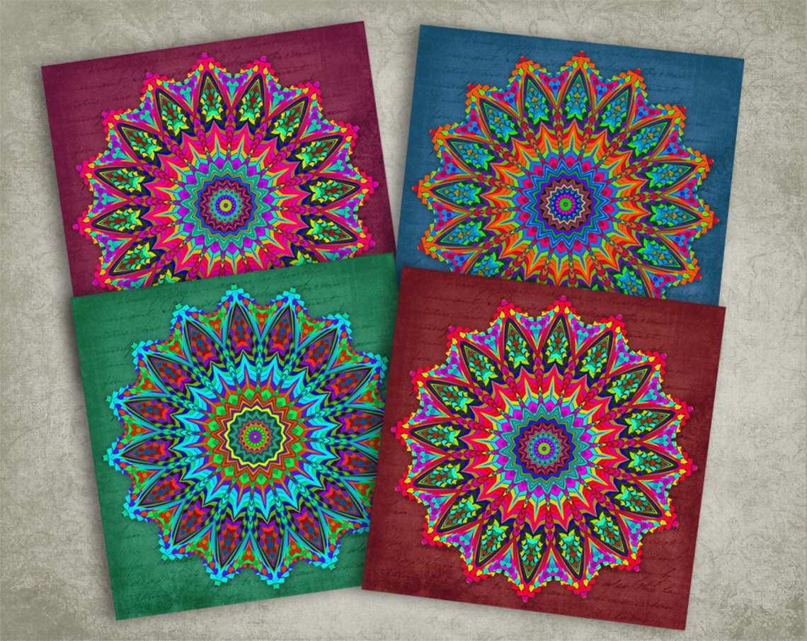 Images for Coasters MANDALA Printable Download 3.8x3.8 Inch Tiles ...