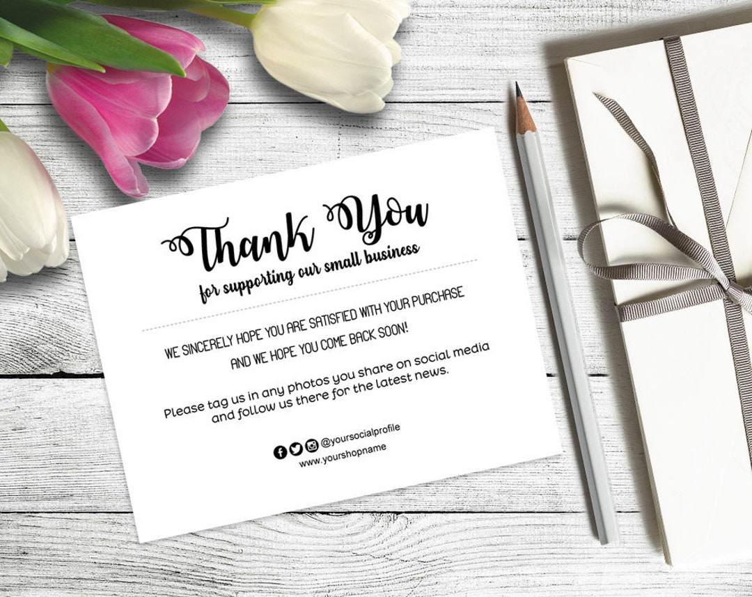 Printable Thank You for Order Card Template Custom Thank You - Etsy