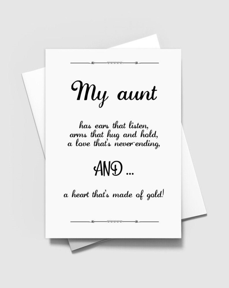 Aunt Appreciation Card 4x6 & 5x7 Aunties Gift Printable Aunt | Etsy