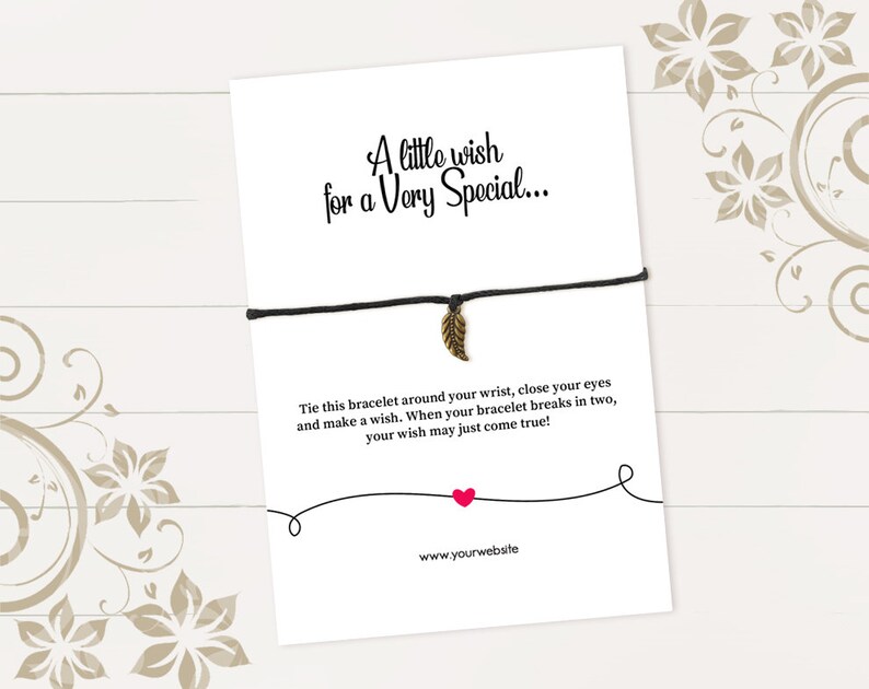 Printable Bracelet Display Cards Personalized Wish Bracelet - Etsy UK