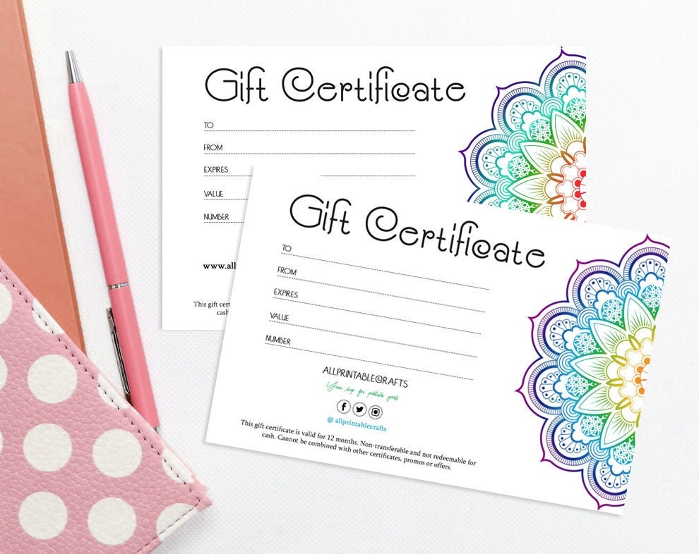 Cute Gift Certificate Template