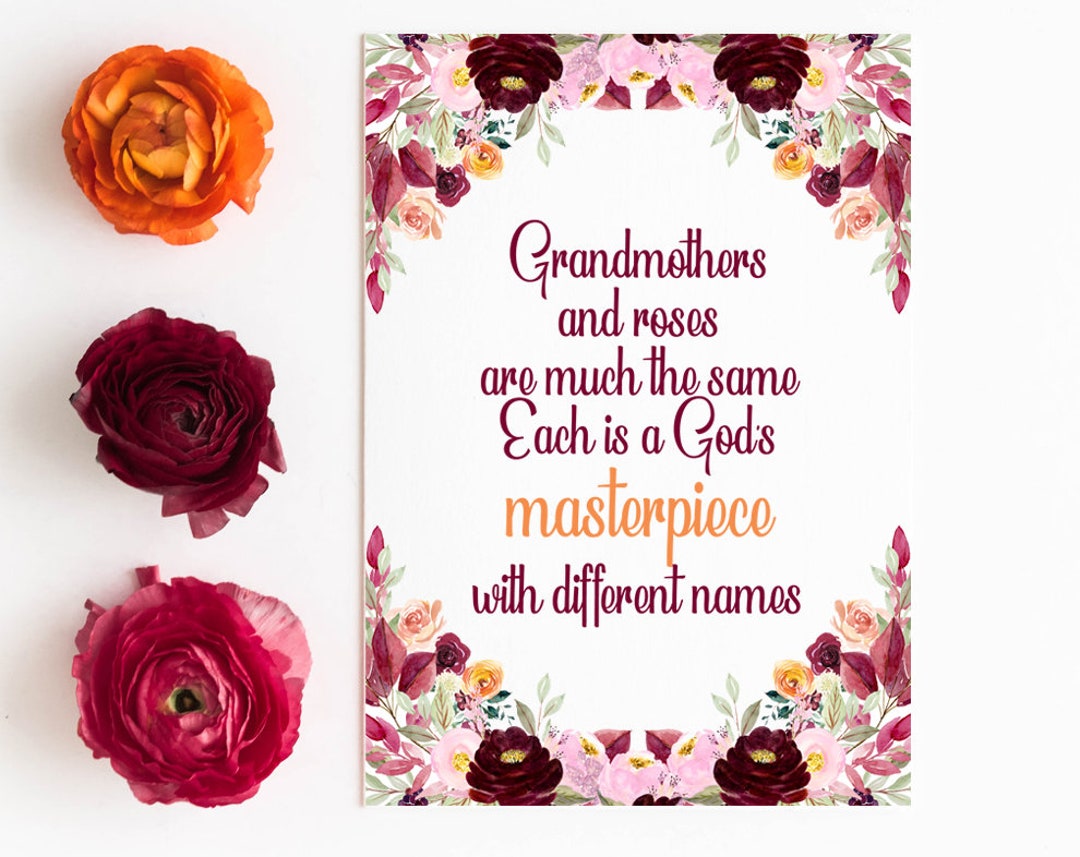 Grandmother Appreciation Card Printable Grandma Quote Card 4x6 & 5x7 ...
