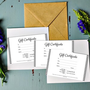 Customizable Gift Certificate, Printable Black & White Gift Card ...