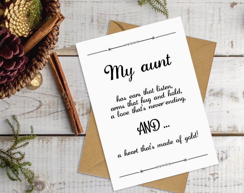 Aunt Appreciation Card 4x6 & 5x7 Aunties Gift Printable Aunt - Etsy