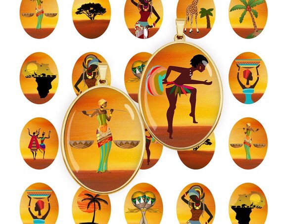 Africa Oval Images for Pendants 30x40mm 18x25mm 13x18mm - Etsy