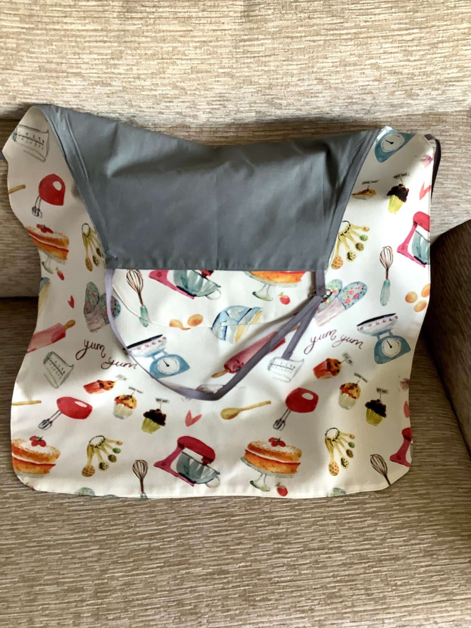 Kitchen Apron Bake off Fabric With Grey Lining and Front - Etsy