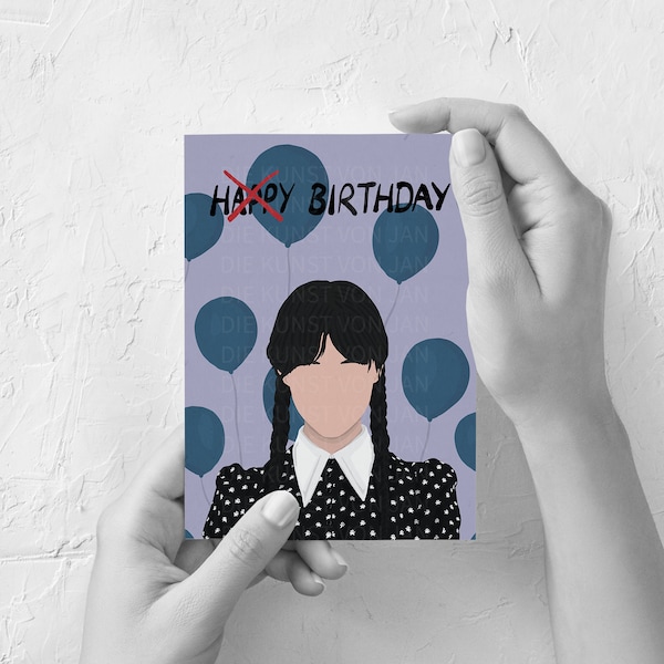 Wednesday Addams Birthday Card Printable - Etsy
