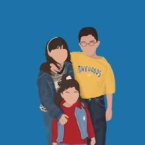 Custom Group Portrait Faceless Portrait Illustration From - Etsy