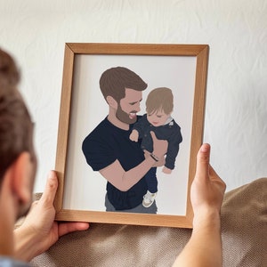 Custom Dad Portrait, Dad Gifts, Portrait Illustration, Father Gifts ...