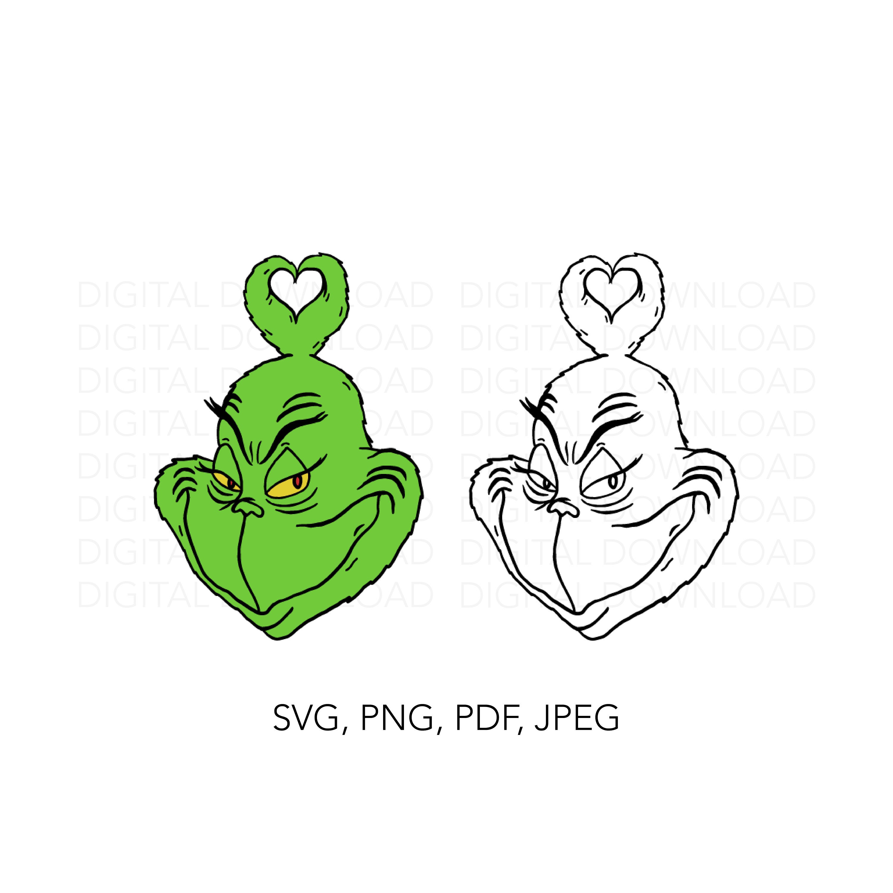 Grinch Heart SVG Grinch SVG Grinch Face SVG Grinch - Etsy UK