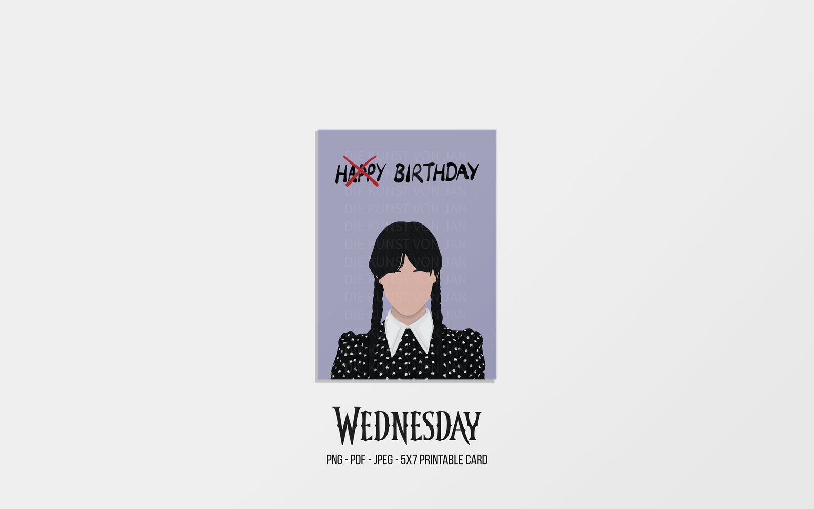 Wednesday Happy Birthday Card Wednesday Birthday Card - Etsy