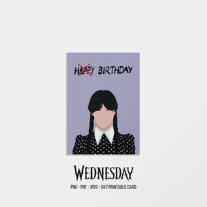 Wednesday Happy Birthday Card Wednesday Birthday Card - Etsy