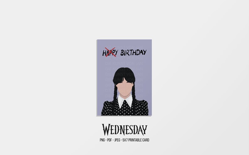 Wednesday Happy Birthday Card Wednesday Birthday Card - Etsy